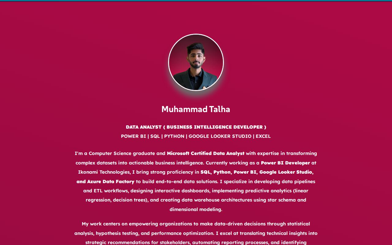 Muhammad Talha portfolio website